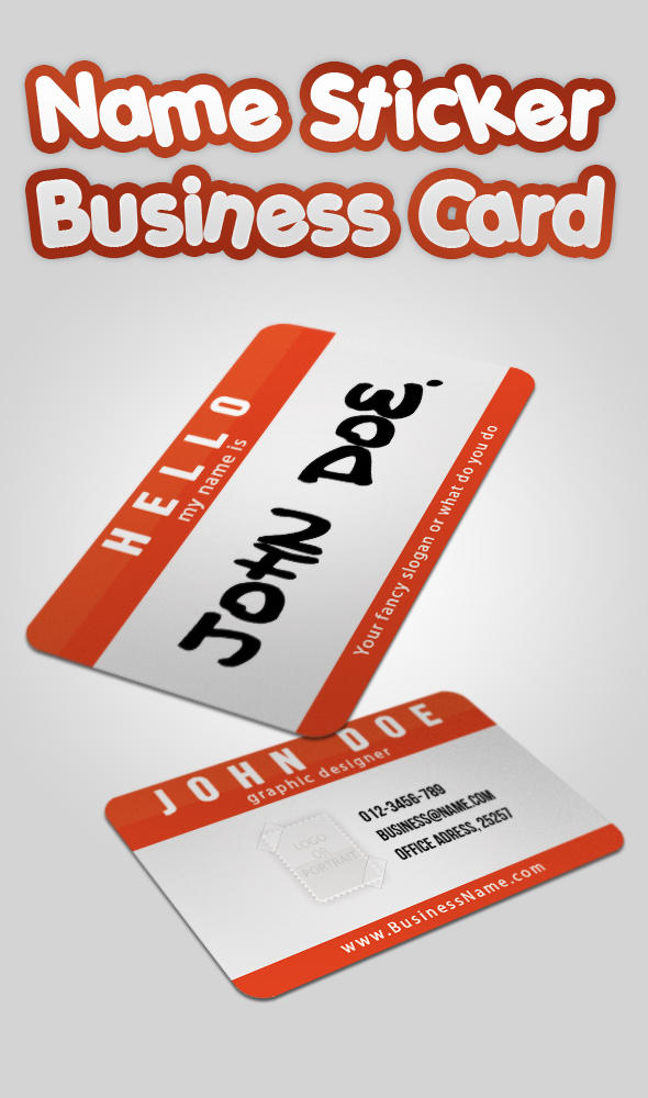 Name Sticker - Business Card by MosheSeldin on DeviantArt