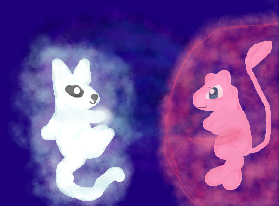 Ori and Mew by dangobabe on DeviantArt