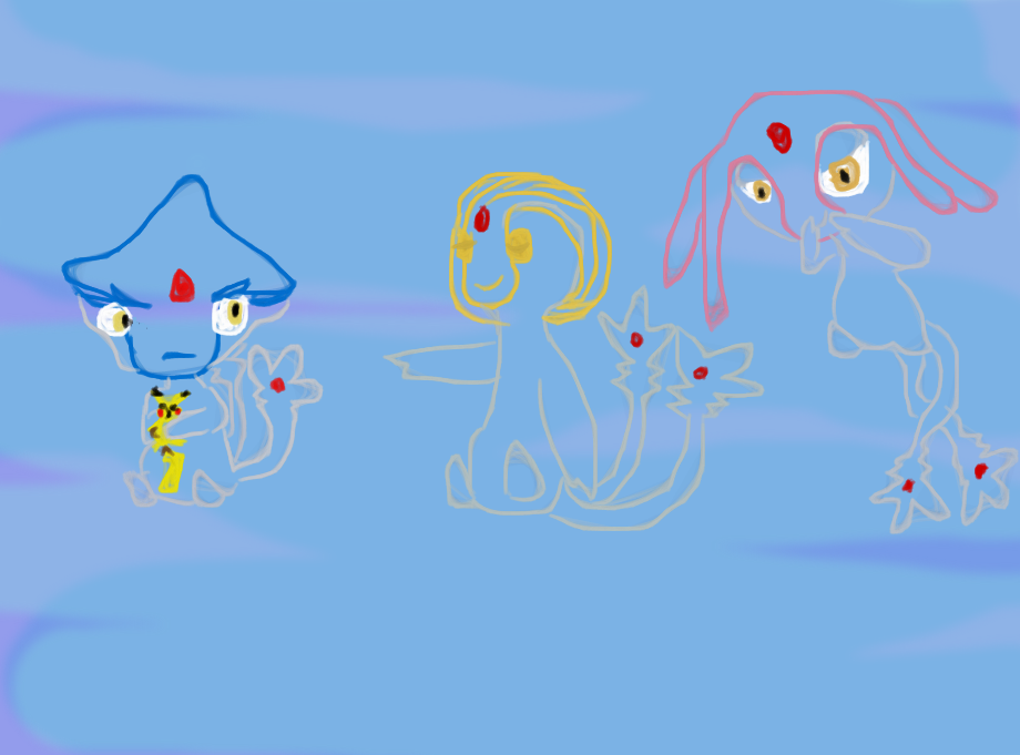 Crap Drawing: Mesprit, Uxie, Azelf by dangobabe on DeviantArt