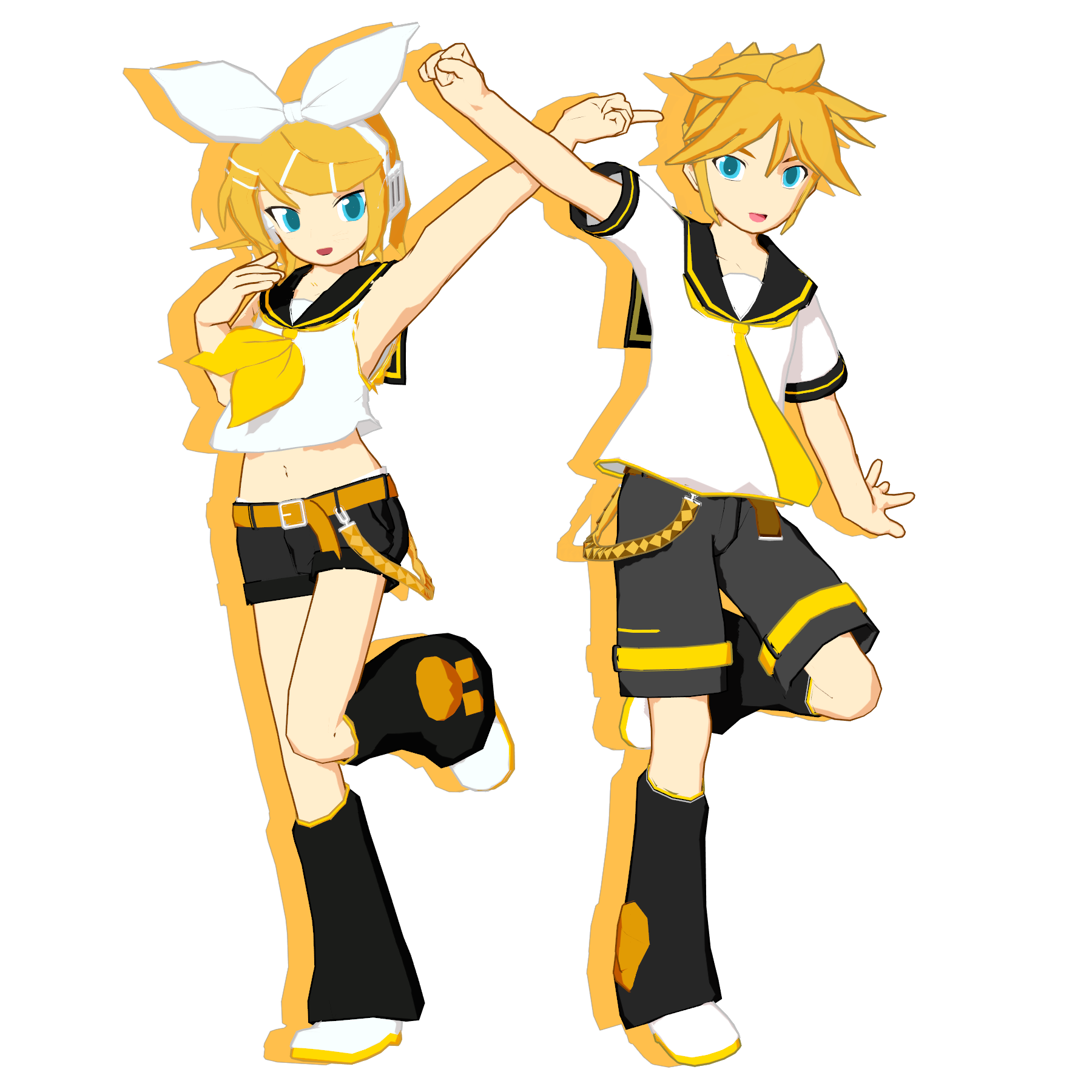 Animasa Rin and Len Kagamine *DL* by LeonMMD by LeonMMD on DeviantArt