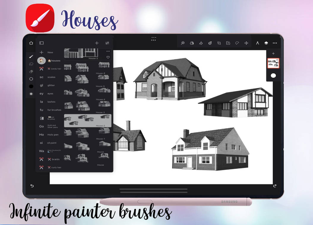 Houses brushes for infinite Painter by kipziart on DeviantArt