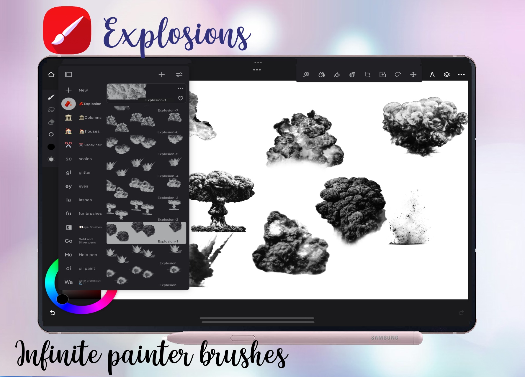 Explosion brushes for infinite painter by kipziart on DeviantArt