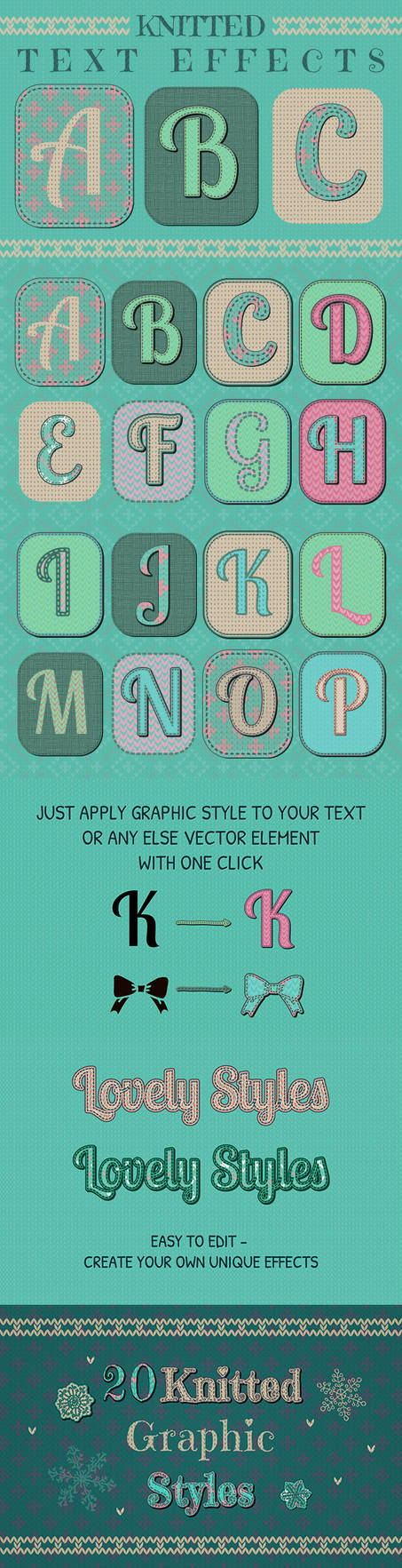 FREE Knitted Text Effects. Graphic Styles by HelgaHelgy on DeviantArt