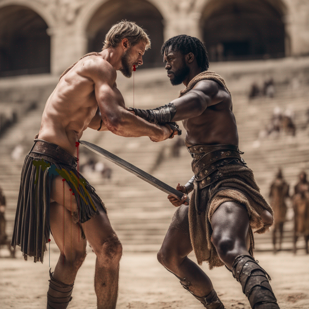 He's disemboweling the man with his curved sword by Hal1254 on DeviantArt