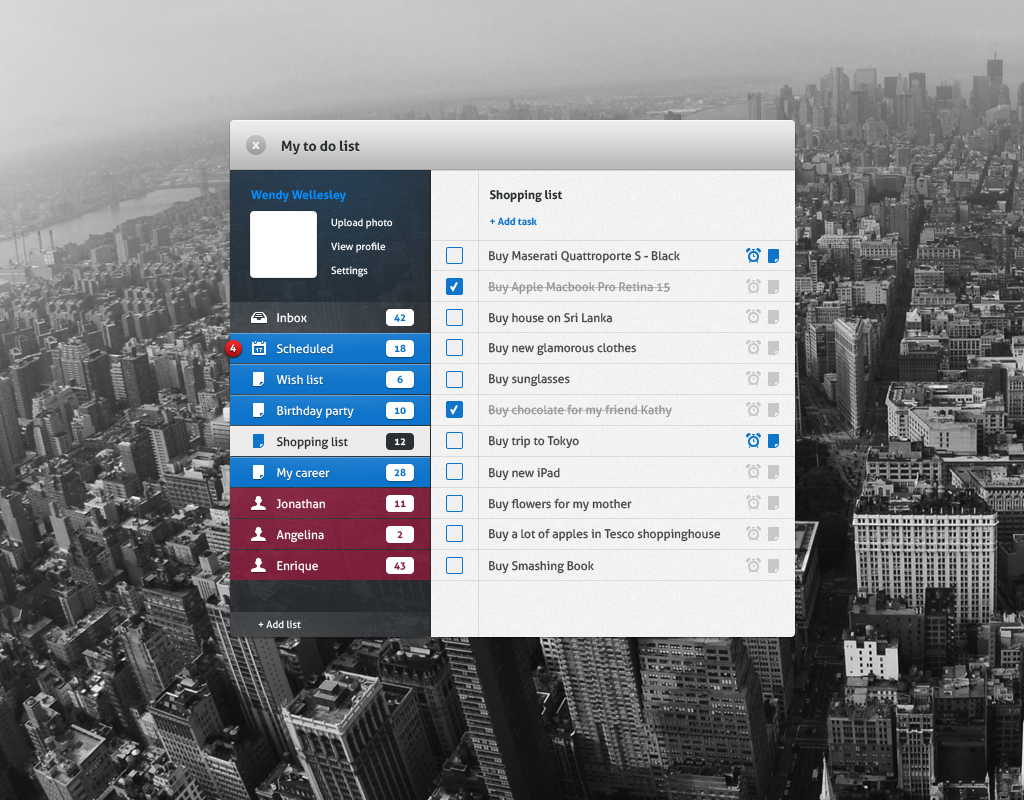 Free Todo List UI. PSD by YesIMaDesigner on DeviantArt