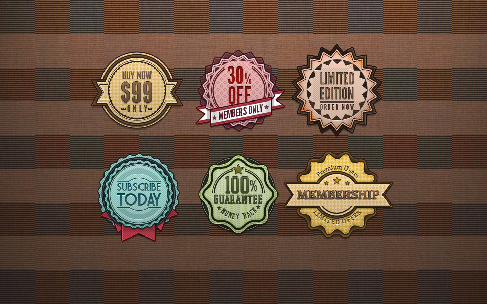 Free Badges .PSD by YesIMaDesigner on DeviantArt