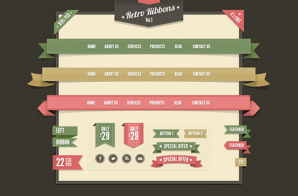 Free Web Ribbons .PSD by YesIMaDesigner on DeviantArt