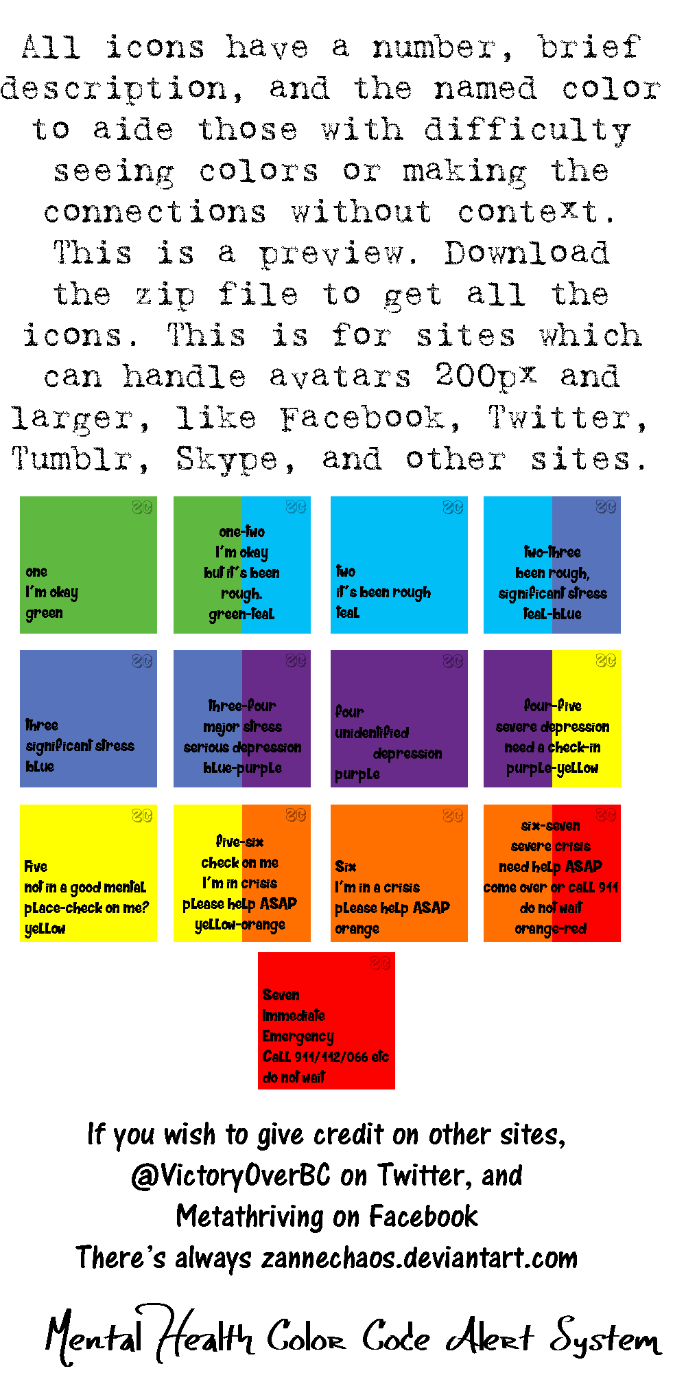 Emotional Crisis Color-Coded Icons (large) by zannechaos on DeviantArt