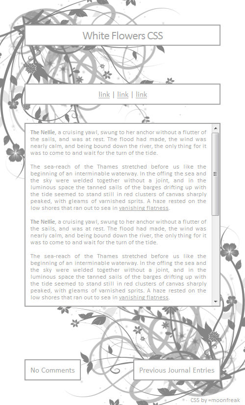 White Flowers CSS Easy Install by moonfreak on DeviantArt
