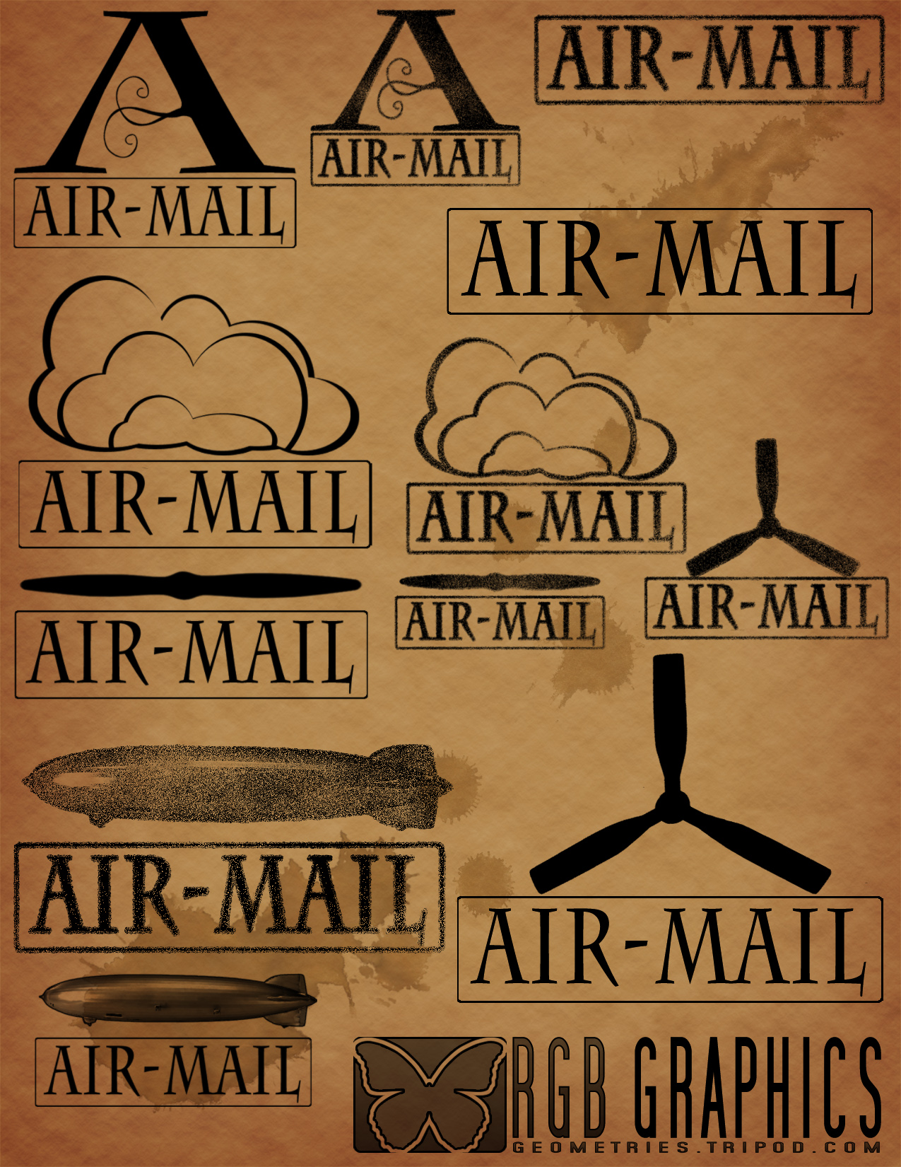 Airmail Brushes for Photoshop by KnightRanger on DeviantArt