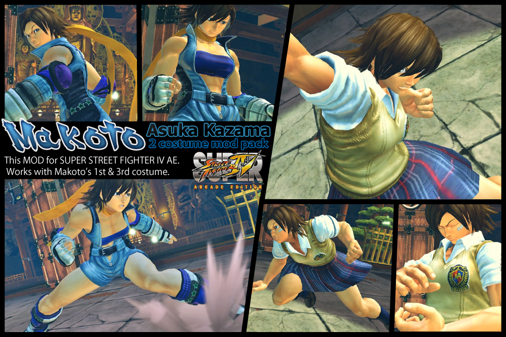SSF4AE Makoto - Asuka costume MOD pack by dsFOREST on DeviantArt
