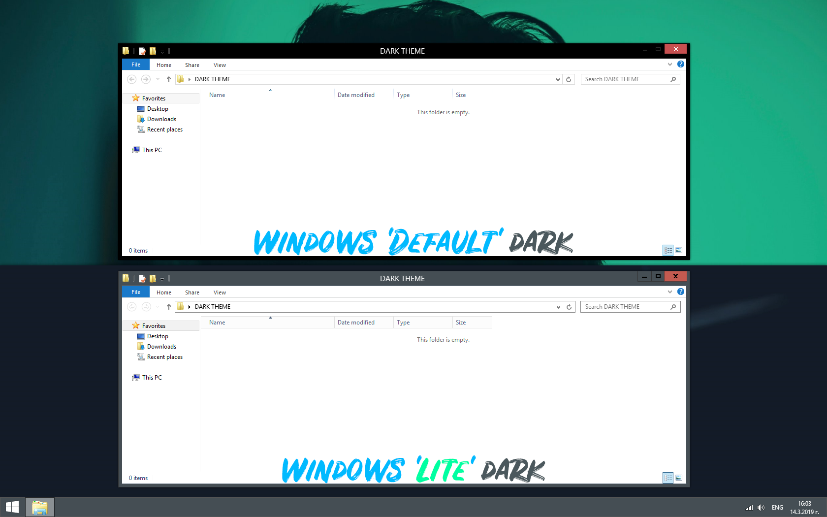 Dark Windows 8.1 themes with white titlebar text by xXCDRXx on DeviantArt