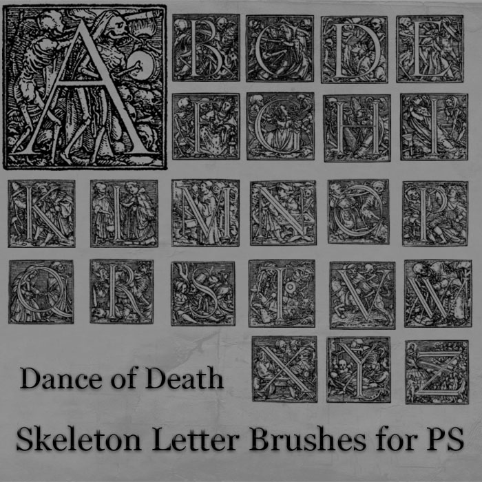 Skeleton Letter Brushes by BohemianResources on DeviantArt