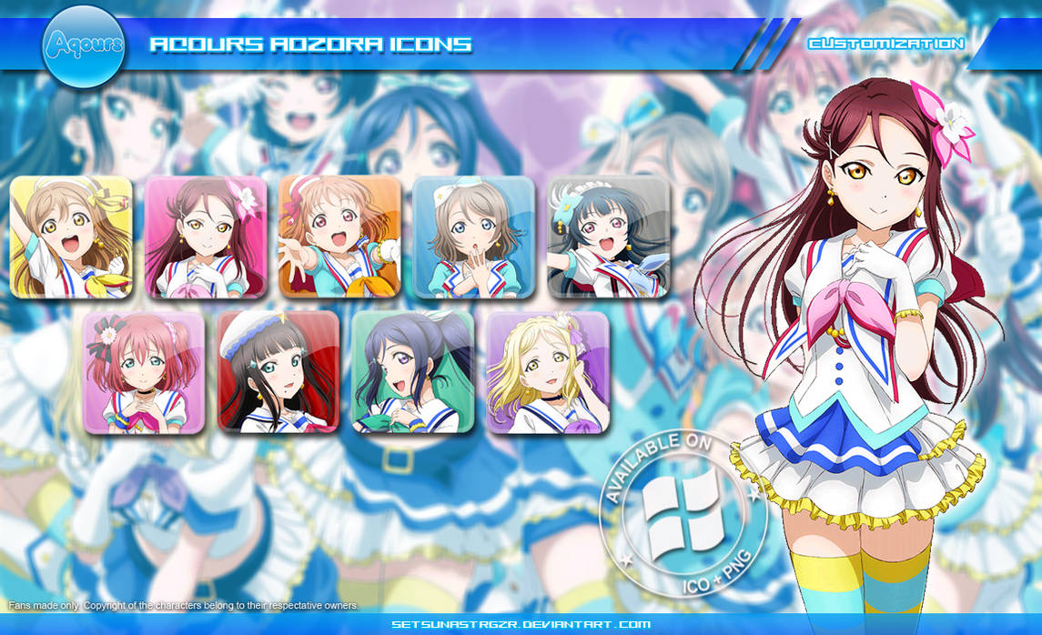 Aqours Aozora Icons by setsunastrgzr on DeviantArt