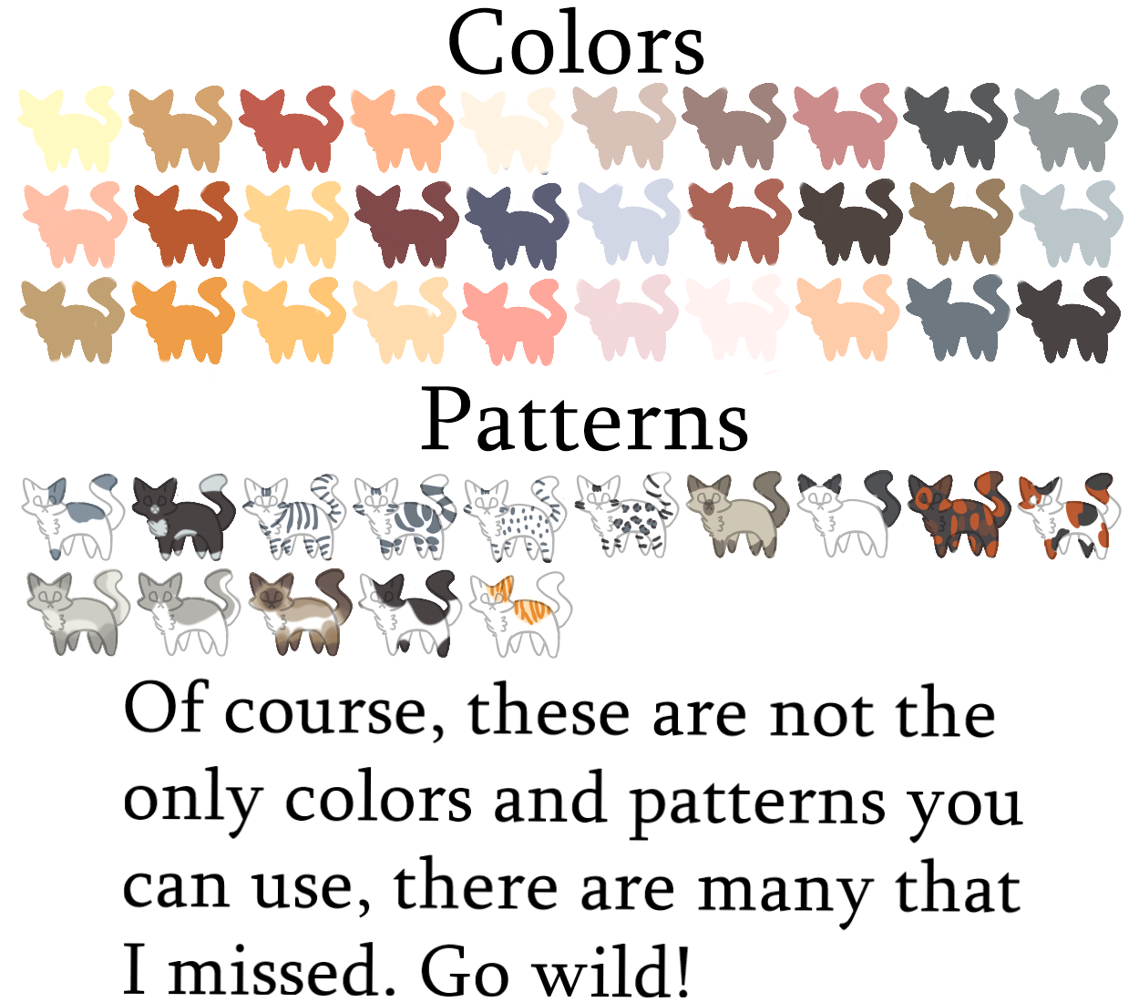 Cat Fur Color Chart Cat Fur Color Chart