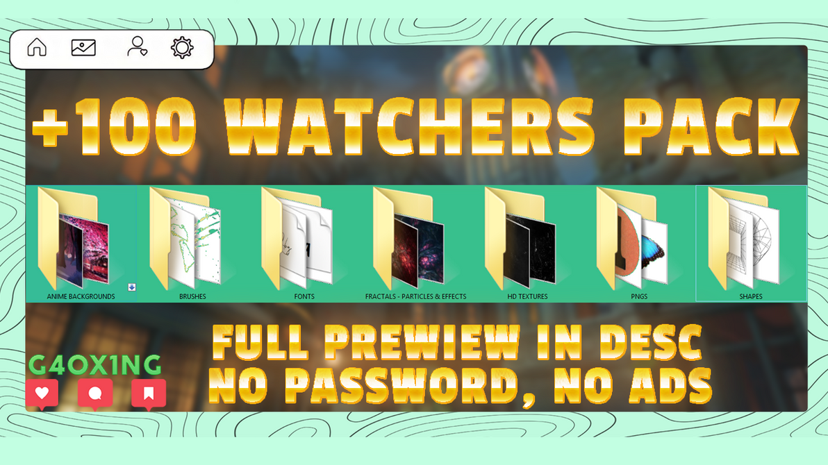 +100 Watchers Pack Free [Prewiew in desc] by G4OX1NG on DeviantArt