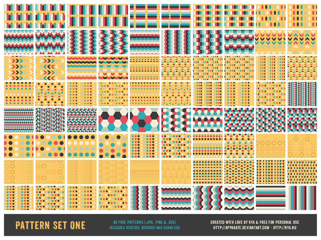 Pattern Set One (80 Free Patterns) by apparate on DeviantArt