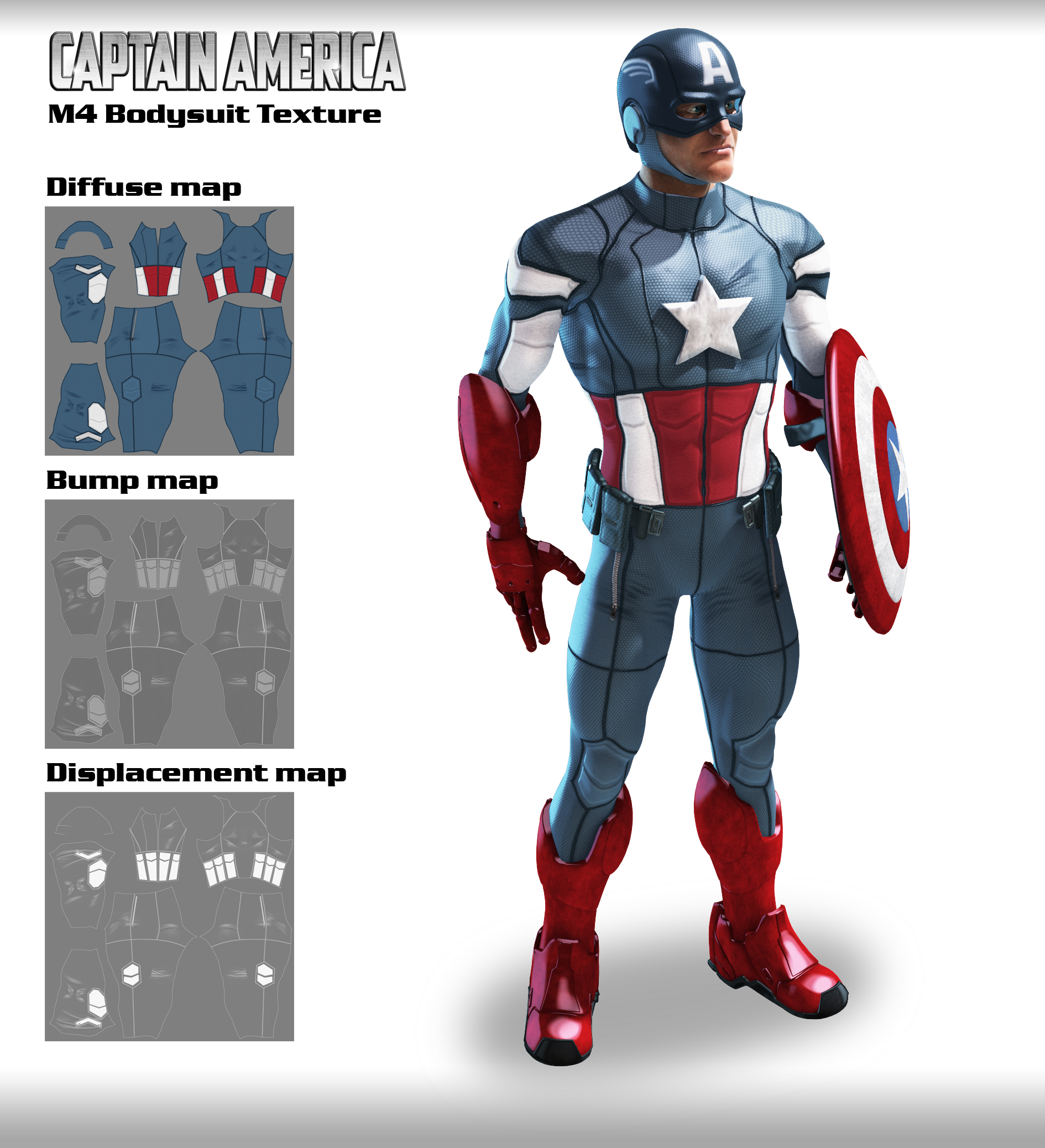 M4 BodySuit Textures Captain America by 6and6 on DeviantArt