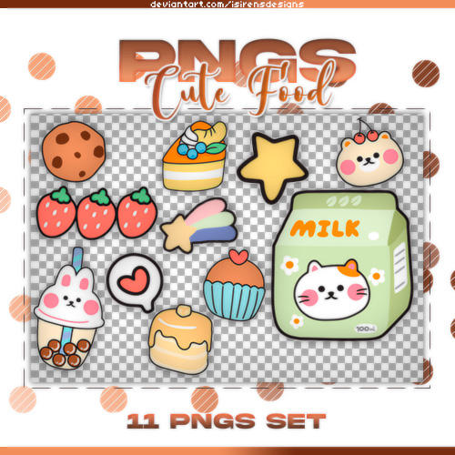 Resource 221 ~ Cute Food by ISirensDesigns on DeviantArt