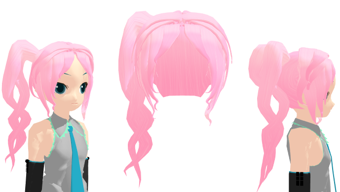 MMD - Twisty Pink Side Ponytail + Download by Aira-Melody on DeviantArt
