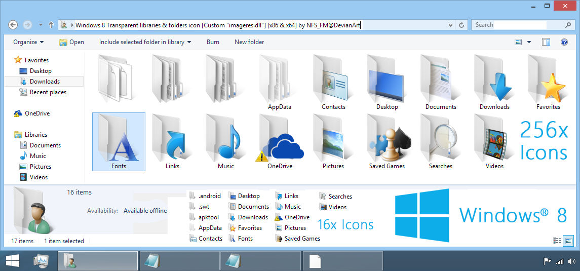 Windows See-through user folders icons [Win 8] by NFSFM on DeviantArt