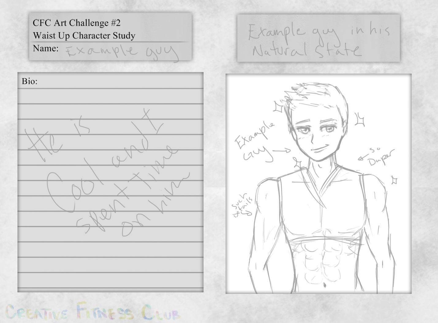 Art Challenge 2 - Detailed Waist Up Characters by CreativeFitnessClub ...