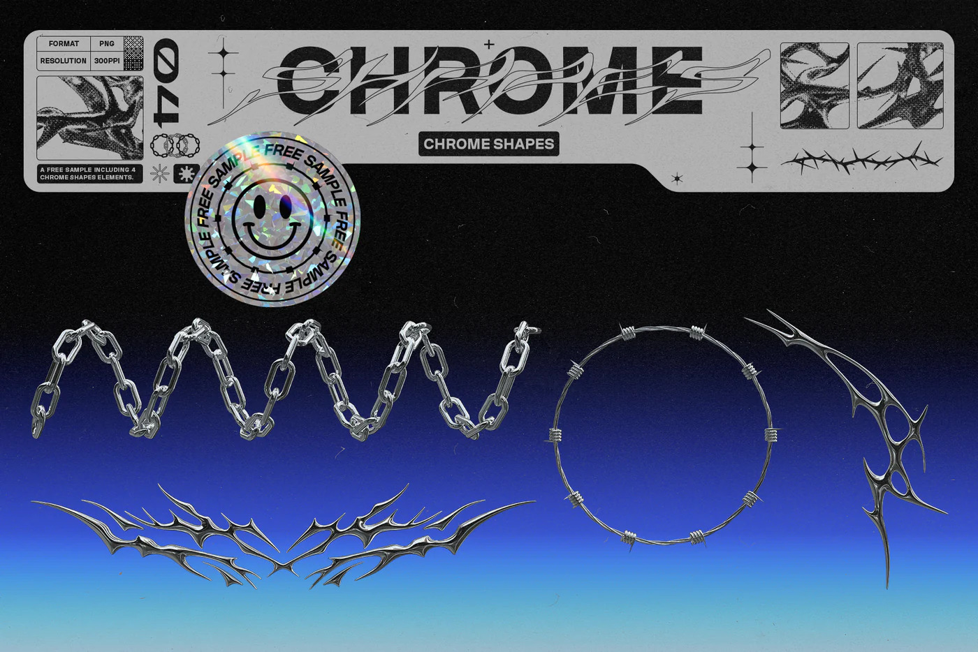 (FREE) Chrome Shapes FREE SAMPLE by CreativeResource on DeviantArt