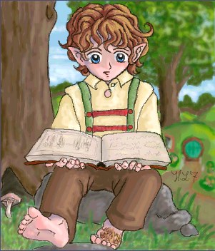 Young Frodo reading by chibi-pan on DeviantArt