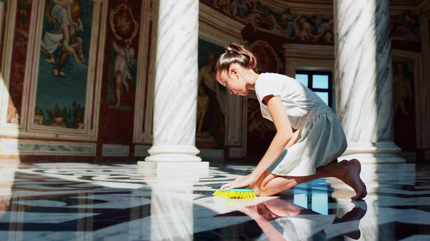 Roman slave girl cleaning the floor of the villa by LyudmillaSamusenko ...