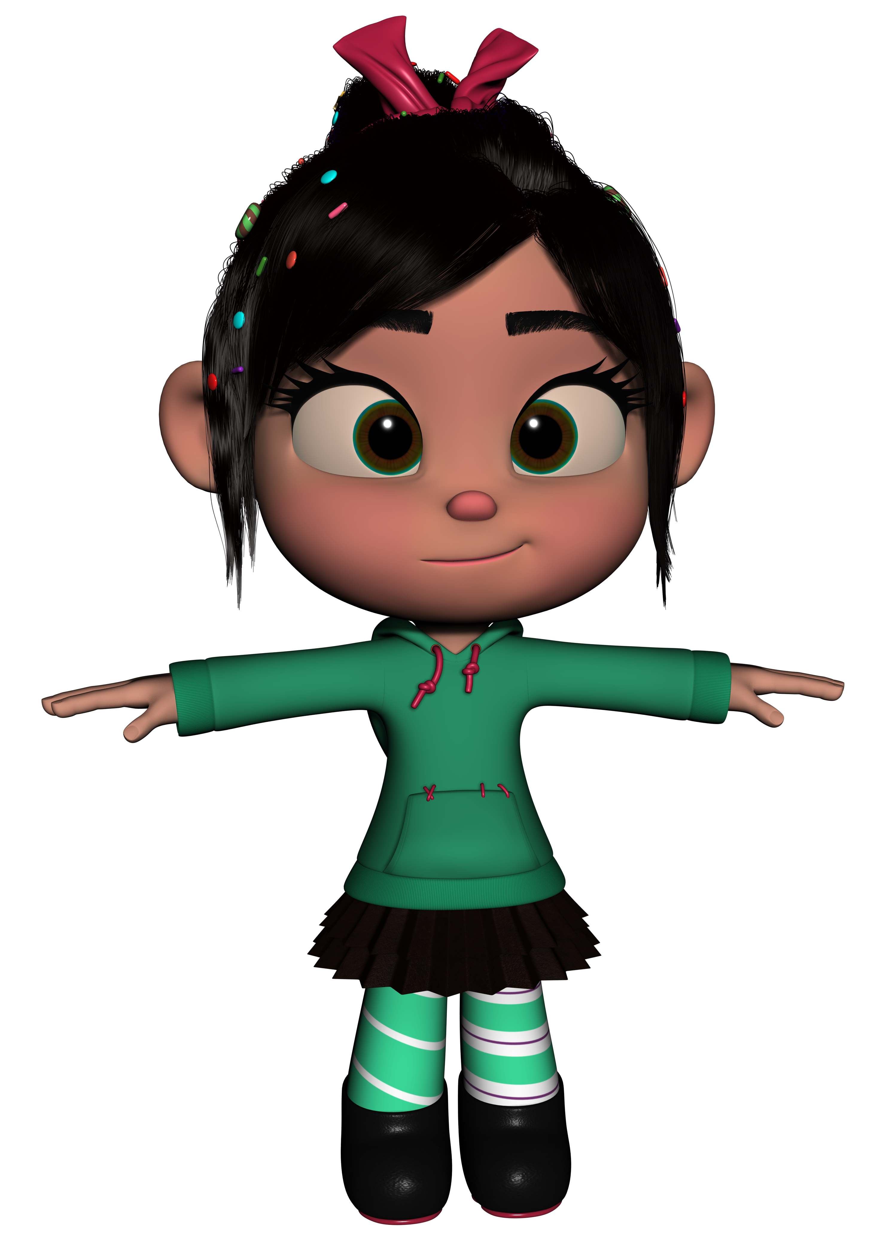 Vanellope 3D render WIP by Skyriderr on DeviantArt