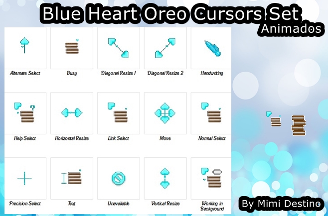 Kawaii Cute Blue Heart Oreo Cursors Cursores by Nalexnu on DeviantArt