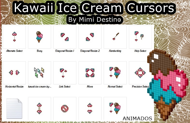 Cute Kawaii Ice Cream Cursors Set/Pack by Nalexnu on DeviantArt
