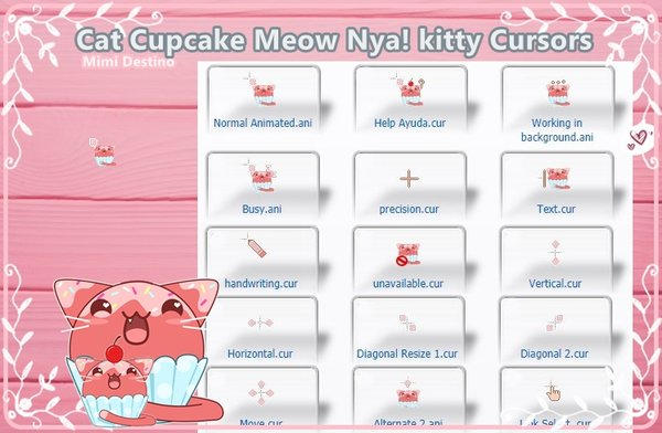 Cat Cupcake Meow Nya kitty Cursors by Nalexnu on DeviantArt