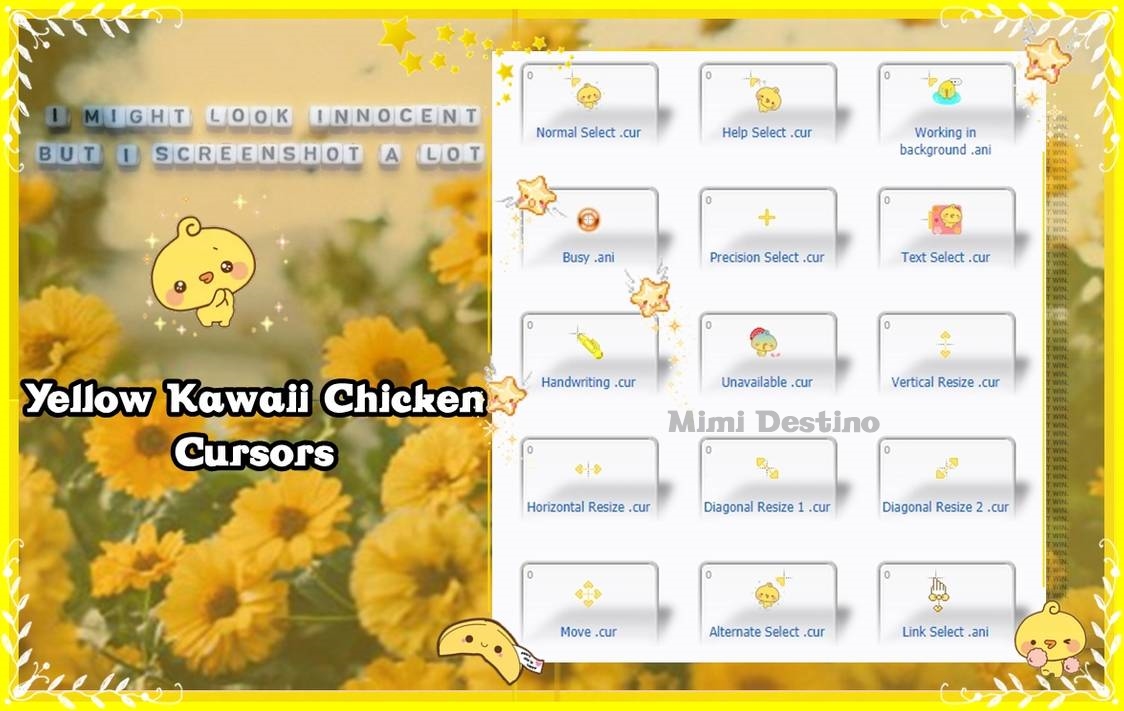 Yellow Kawaii Chicken Cursors by Nalexnu on DeviantArt