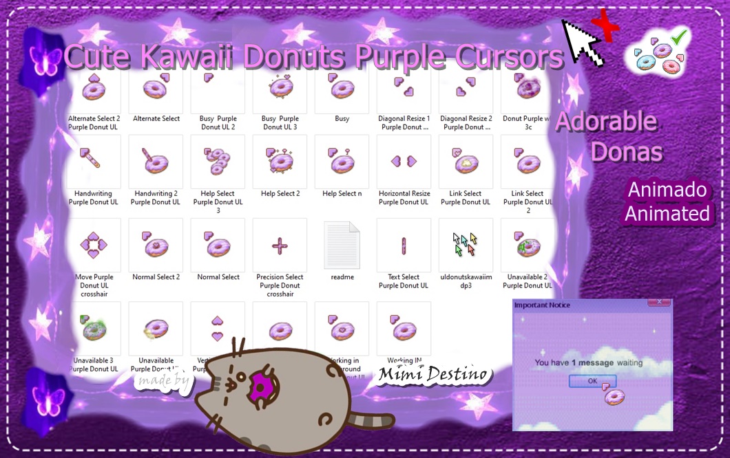 Purple Cute Kawaii Donuts Cursors Cursores Morado by Nalexnu on DeviantArt