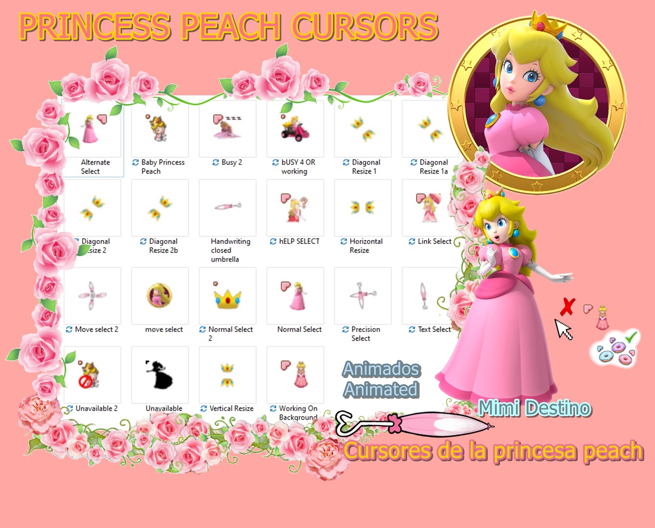 PRINCESS peach cursors princesa peach cursores by Nalexnu on DeviantArt