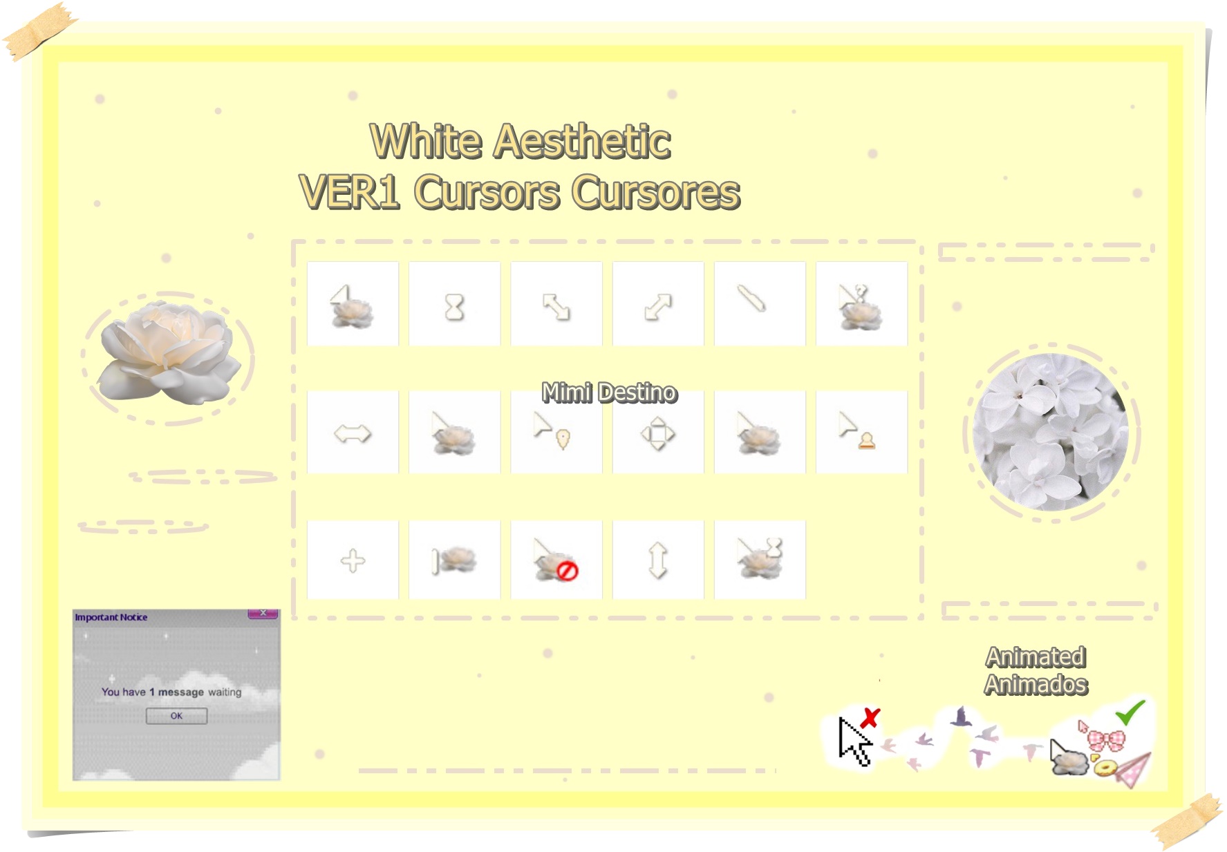 White Aesthetic 1 Cursors Cursores Punteros by Nalexnu on DeviantArt