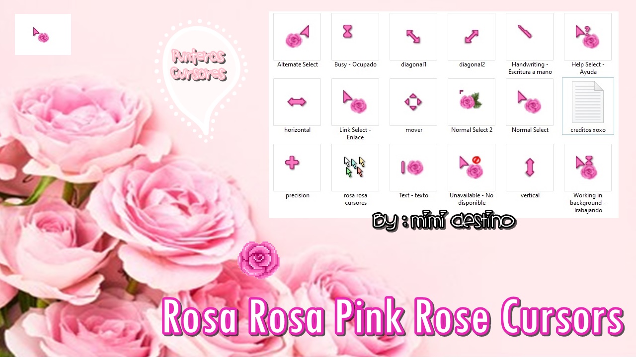 Rosa Rosa Pink Rose Cursors Cursores Punteros by Nalexnu on DeviantArt