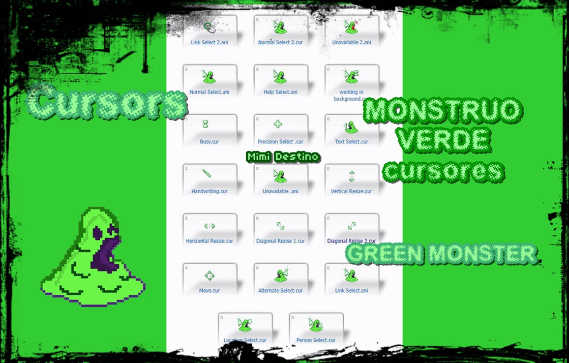 Green monster Cursors Monstruo Verde Cursores by Nalexnu on DeviantArt