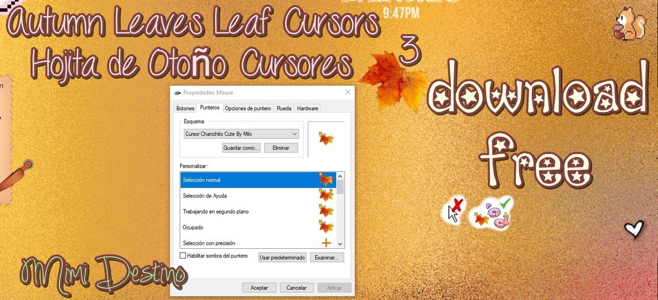 Autumn Leaf Hojita de Oto-o 3 Cursors Cursores by Nalexnu on DeviantArt