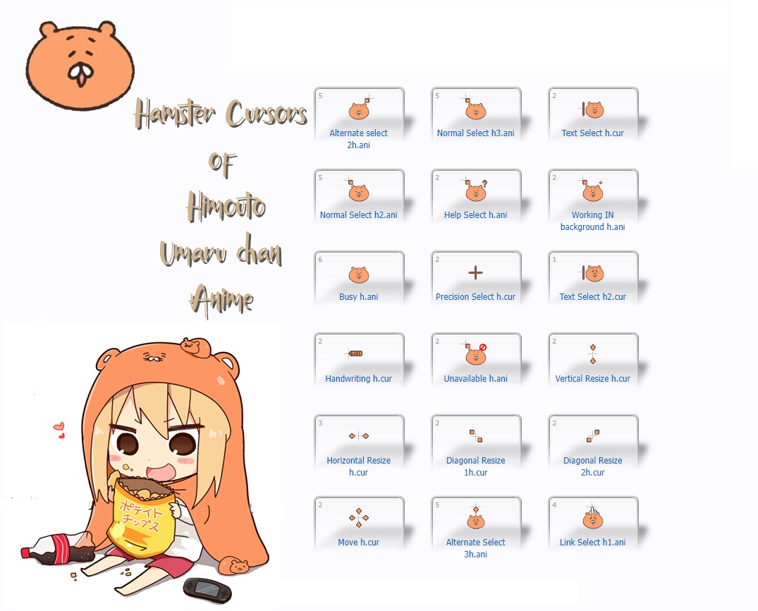 Hamster Himouto Umaru chan Cursors Cursores by Nalexnu on DeviantArt