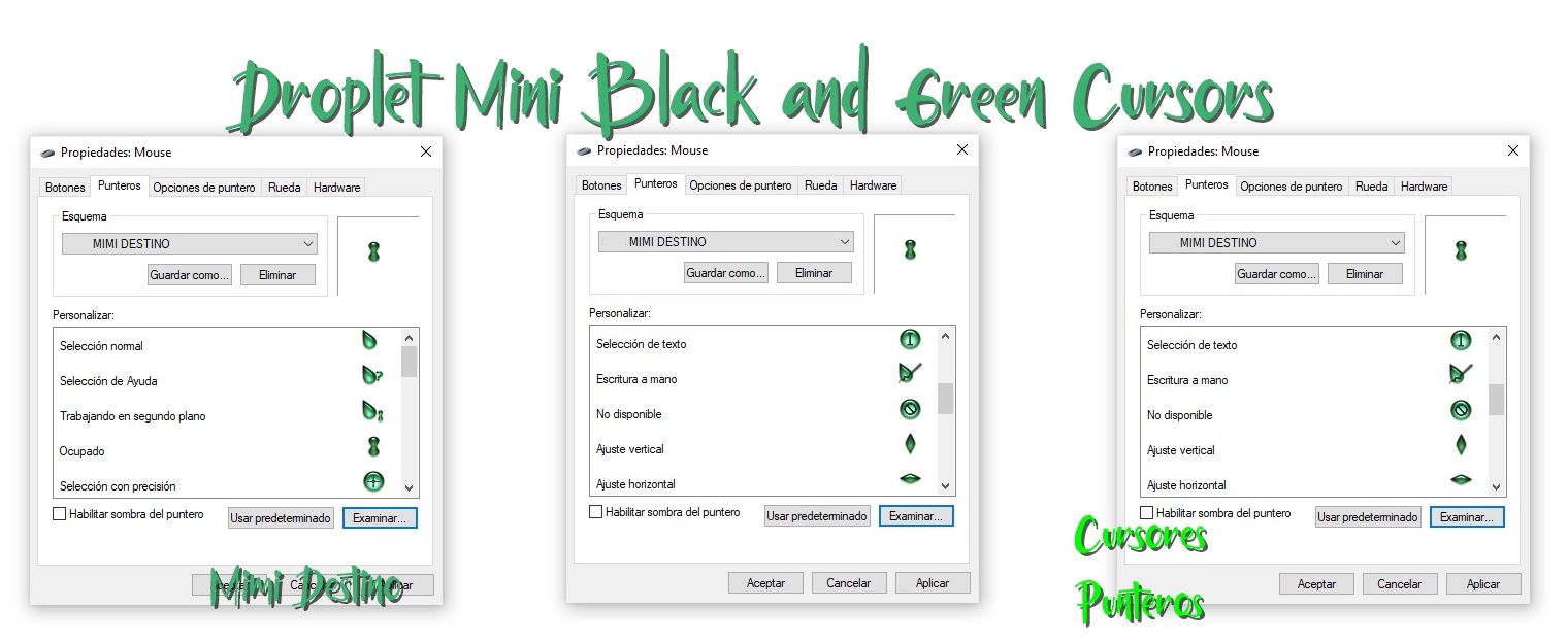 Droplet Mini Black and Green Cursors Cursores by Nalexnu on DeviantArt