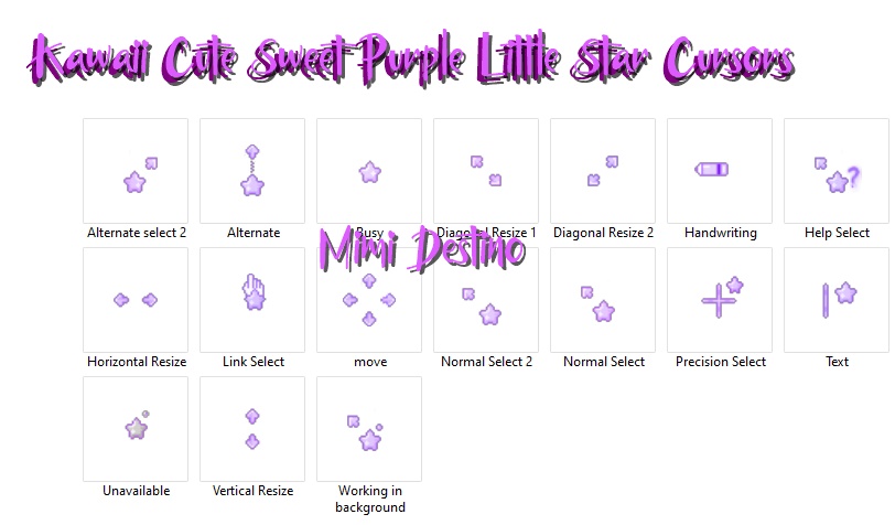 Kawaii Cute Sweet Purple Little Star Cursors by Nalexnu on DeviantArt
