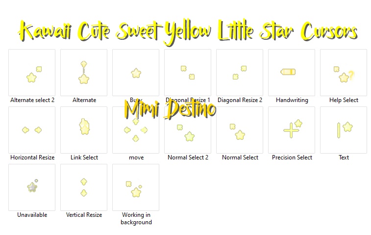Kawaii Cute Sweet Yellow Little Star Cursors by Nalexnu on DeviantArt