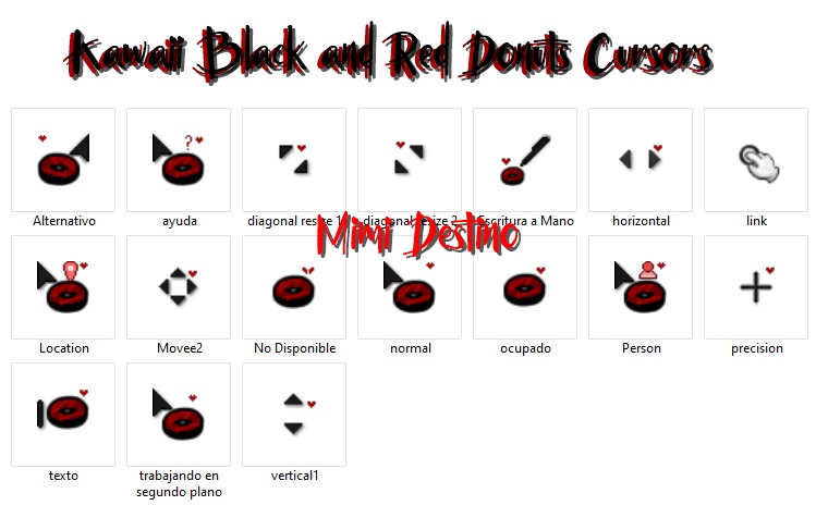 Kawaii Black and Red Donuts Cursors by Nalexnu on DeviantArt