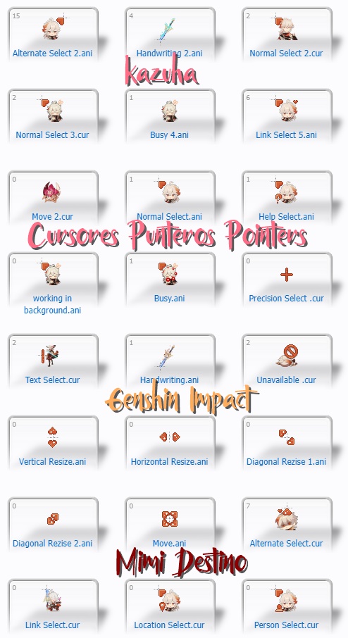 Kazuha Cursors Cursores Punteros Pointers by Nalexnu on DeviantArt