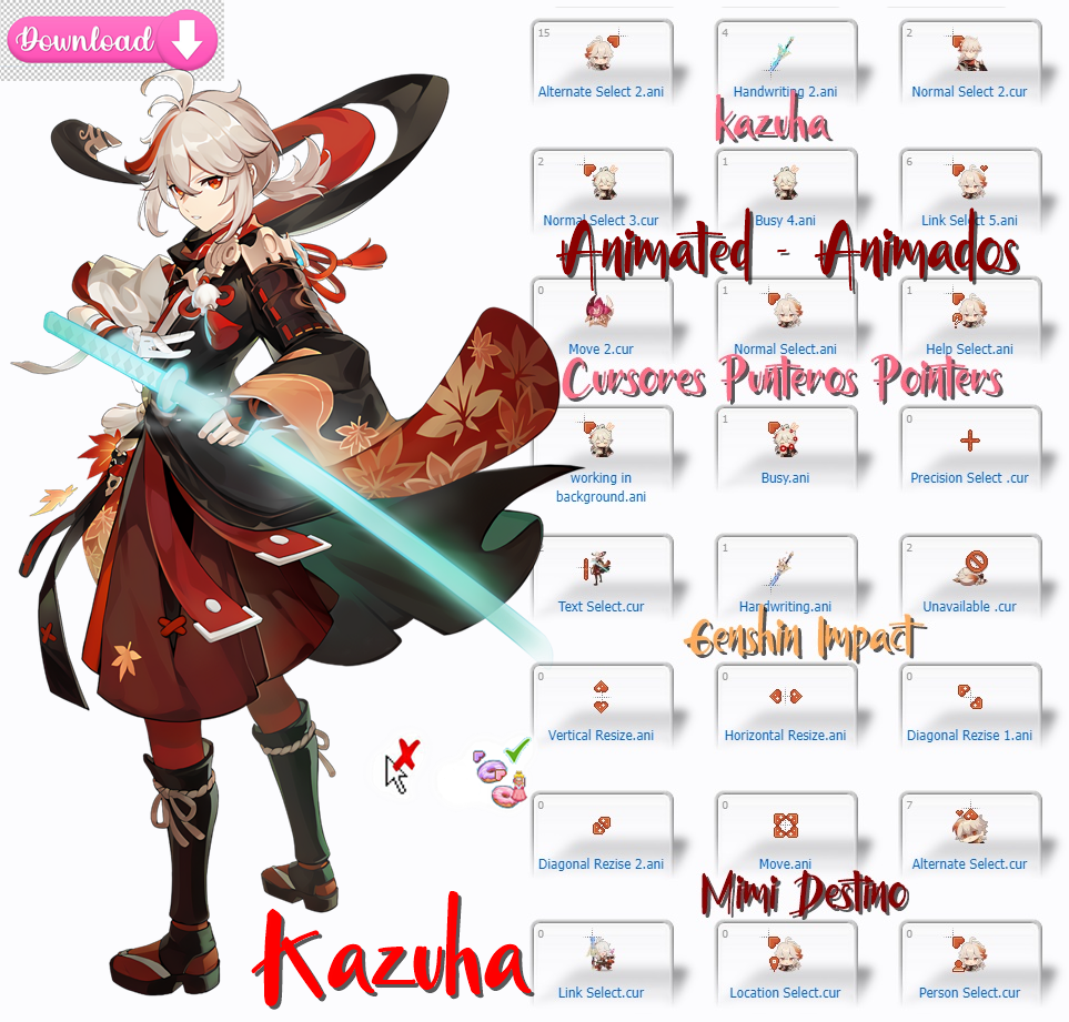Kazuha Cursors Cursores Punteros Pointers by Nalexnu on DeviantArt