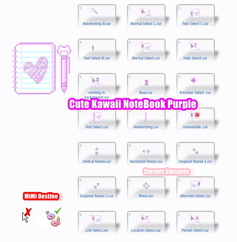Cute notebook purple cursors cursores by Nalexnu on DeviantArt