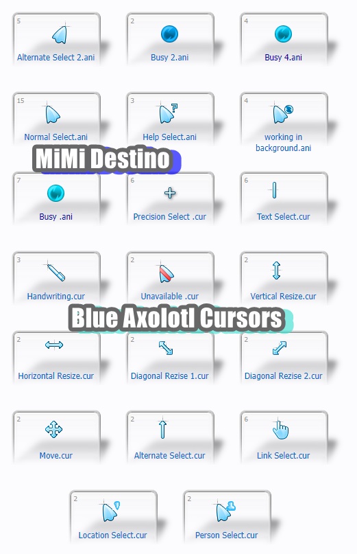 Blue Axolotl Cursors Cursores by Nalexnu on DeviantArt
