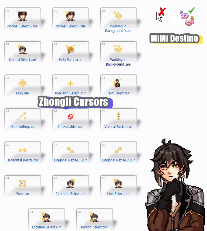 Zhongli Cursors Cursores by Nalexnu on DeviantArt
